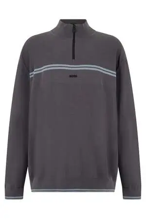 BOSS Zip-front High-collar Sweater