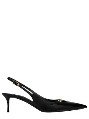 Dolce & Gabbana Cardinale New Base Leather-heel Pumps With Crossed Dg Logo