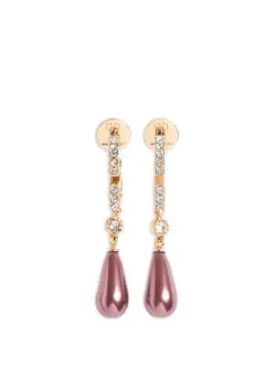 Valentino Garavani Elegant Gold-tone Drop Pearl Earrings - Oro