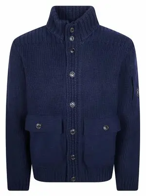 C.P. COMPANY Button-front Lambswool Grs Lens Mini Sweater - Blu