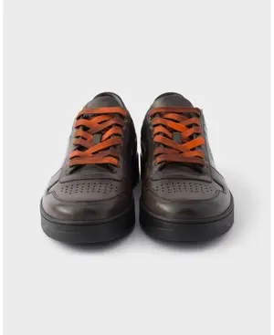 Prada Downtown Aged Leather Sneakers