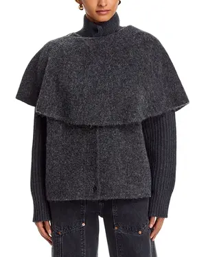 FRAME The Wrap Cape Coat - Grey