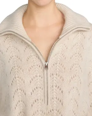 FRAME The Airy Wool & Cashmere Quarter Zip Sweater