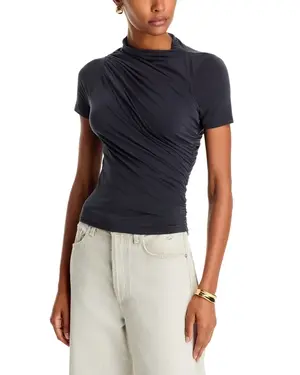 FRAME Short Sleeve Draped Top