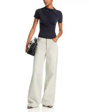 FRAME Short Sleeve Draped Top