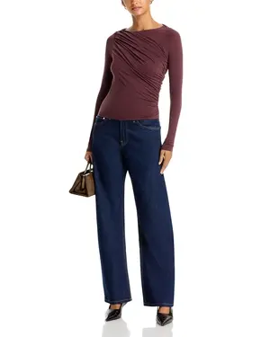 FRAME The Draped Long Sleeve Top