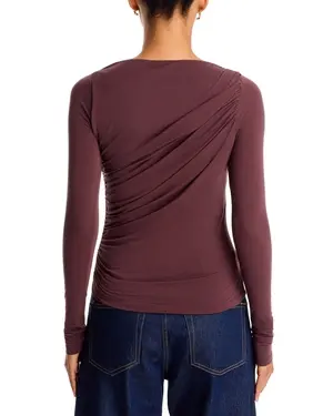 FRAME The Draped Long Sleeve Top