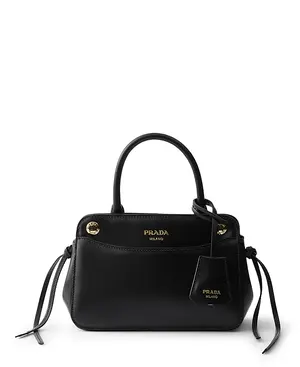 Prada Carry Mini Leather Handbag - Black