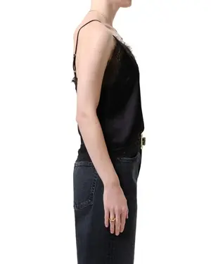 Citizens Of Humanity Hammered Satin Lace Trim Camisole