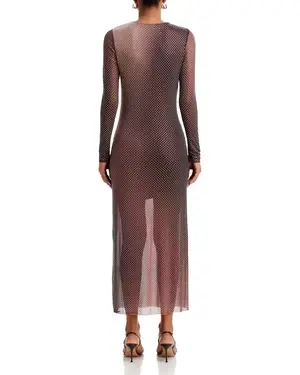 Aqua Crystal Mesh Maxi Dress Exclusive