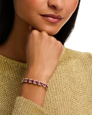 Bloomingdale'S Ruby & Diamond Chain Link Bracelet In 14k Yellow Gold