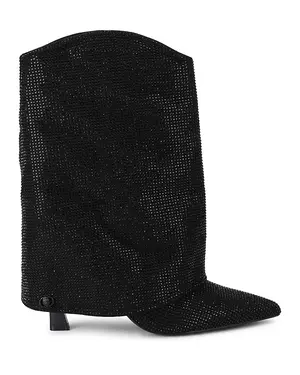 Kurt Geiger Annabel Embellished Gaiter Boots - Black
