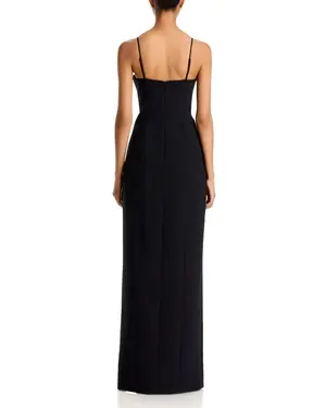 Cinq À Sept Amelina Embellished Side Slit Gown