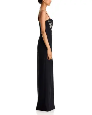 Cinq À Sept Amelina Embellished Side Slit Gown