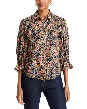 Cinq À Sept Fiona Printed Elbow Sleeve Blouse