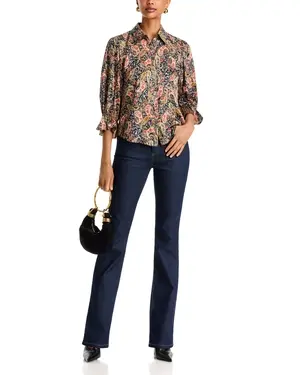 Cinq À Sept Fiona Printed Elbow Sleeve Blouse