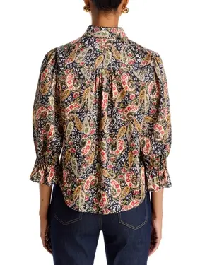 Cinq À Sept Fiona Printed Elbow Sleeve Blouse
