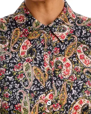 Cinq À Sept Reynolds Printed Pleated Skirt Shirt Dress