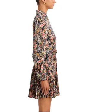 Cinq À Sept Reynolds Printed Pleated Skirt Shirt Dress