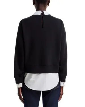 Cinq À Sept Justina Rhinestone Roses Layered Sweater