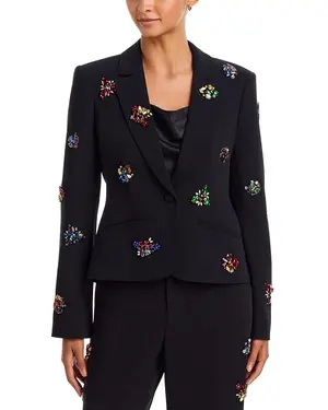 Women's Rhinestone Button Blazers