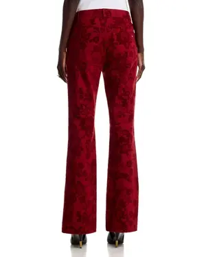 Cinq À Sept Paisley Flocked Stevie High Leg Jeans