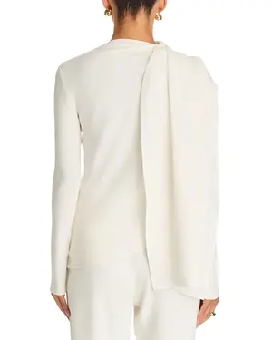 Tove Maevi Silk Asymmetrical Draped Top