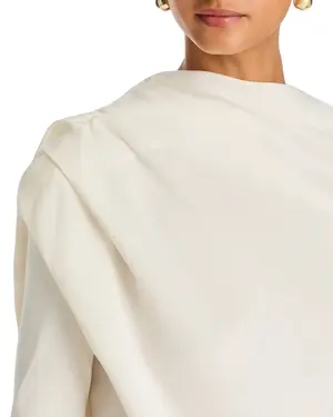 Tove Maevi Silk Asymmetrical Draped Top