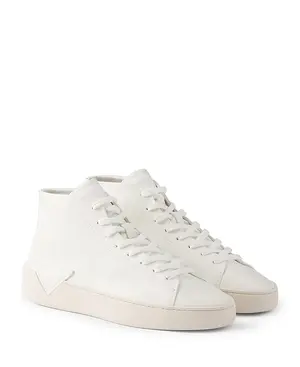 Prada High-top Leather Sneakers - White