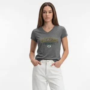 Champion Green Bay Packers Triumph Tri-blend V-neck T-shirt - Gray