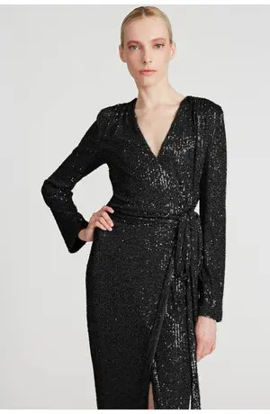 Halston Falan Sequin Cocktail Dress