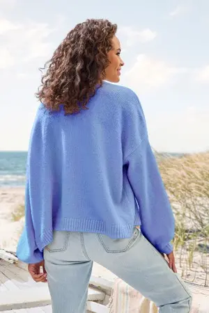 LASCANA Cozy Open Front Cardigan - Blue