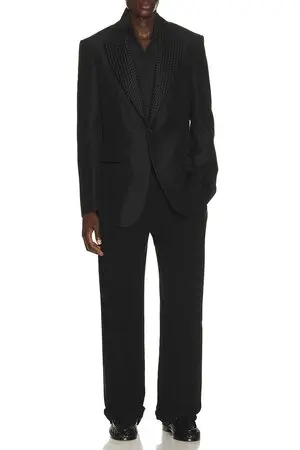 Bottega Veneta Mohair Wool Jacket Intrecciato Lapel