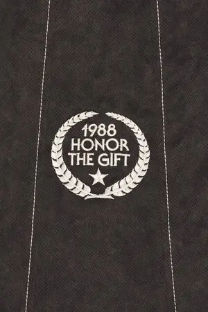 HONOR THE GIFT Twill Embroidered Pant - Black