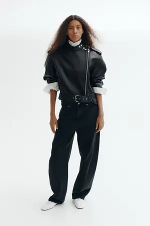 H&M Coated Biker Jacket