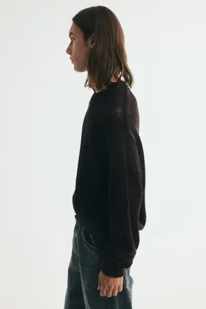 H&M Loose-fit Open-knit Cotton Sweater
