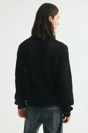 H&M Loose-fit Open-knit Cotton Sweater
