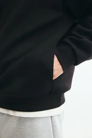 H&M Relaxed-fit Half-zip Sweatshirt - Black
