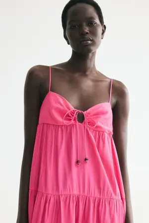 H&M Tiered Strappy Dress - Pink