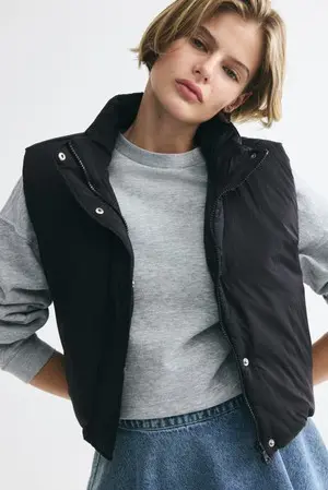 H&M Padded Nylon Vest - Black