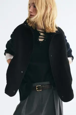 H&M Teddy Fleece Vest - Black