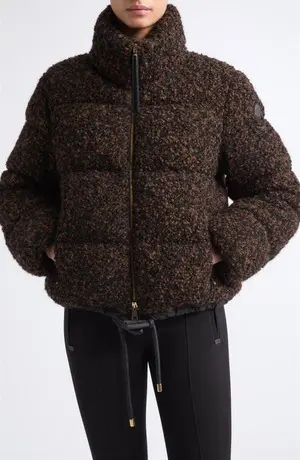 Moncler Trascendance Bouclé Quilted Jacket - Brown