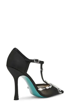 Betsey Johnson Vanna Pointed Toe T-strap Pump