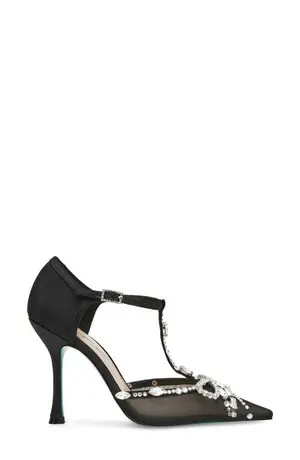 Betsey Johnson Vanna Pointed Toe T-strap Pump