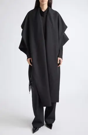 KALLMEYER Saba Wool & Nylon Shrug - Black