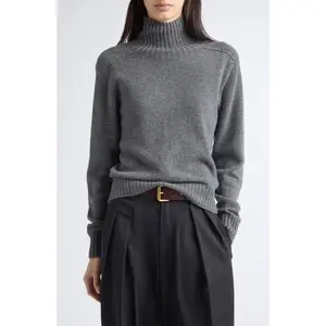 KALLMEYER Domi Recycled Wool & Cashmere Turtleneck Sweater - Flint