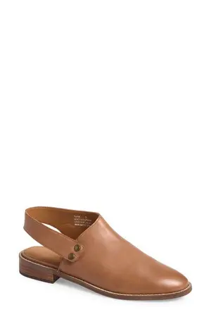 CHOCOLAT BLU Kaan Leather Slingback Flat - Saddle Leather