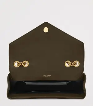 Saint Laurent Small Leather Loulou Shoulder Bag - Green