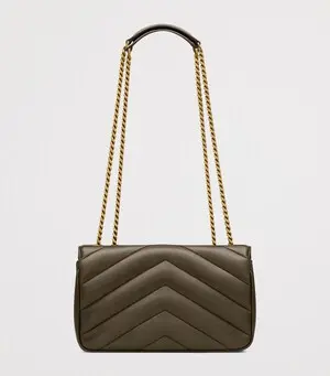 Saint Laurent Small Leather Loulou Shoulder Bag - Green
