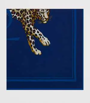 Saint Laurent Wool Leopard Grande Carre Scarf